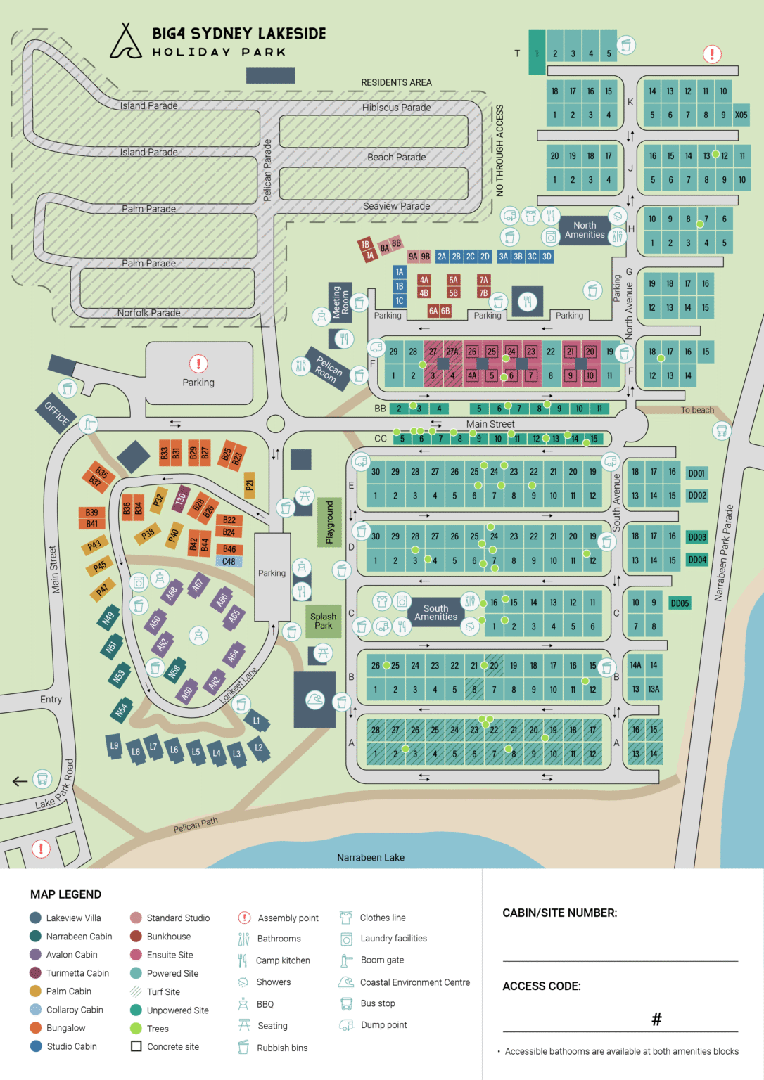 Park Map - BIG4 Sydney Lakeside Holiday Park